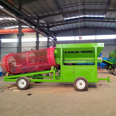 China Zhengzhou Sinolion Mobile Coal Sawdust Firewood Rolling Tracked Trommel Vibrating Screen for sale