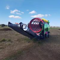 China Sinolion Mobile Trommel Screen 150 m3/h for Compost Topsoil Sand Gravel Sorting for sale