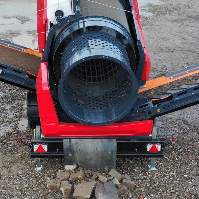 China Construction Works Mobile Compost Trommel Sifting Screen Drum for Material Screening for sale