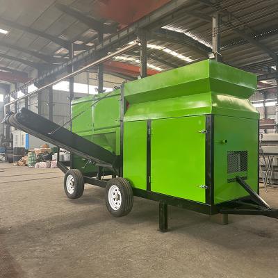 China Advanced Mobile Soil Trommel Screen Machine Circular Rock Trommel Screen for Sand Compost for sale