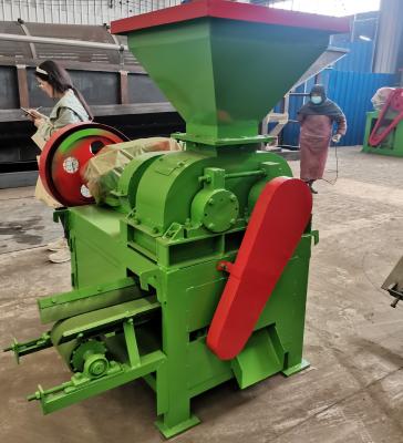 China Oval round shape charcoal dust twin roller charcoal briquette making machine for sale