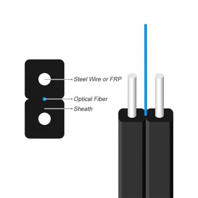 Water Resistance FTTH Drop Fiber Optic Cable 1 Core 1km Plywood Drum ...