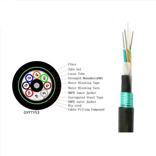 OEM Length GYFXTY Glass Yarn Armored Optical Cable Uni Loose Tube Fiber ...