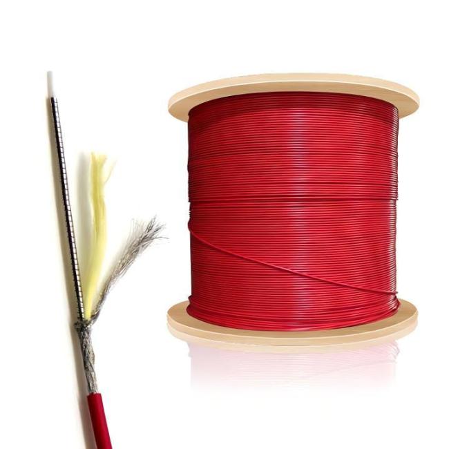 Close-up view of DTS Fiber Optic Cable showing armored construction details