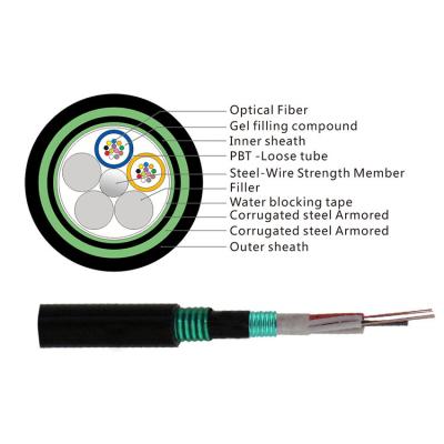 China Water Blocking Double Armoured Fiber Optical Cable Anti Ant Outdoor Optical Cable for sale