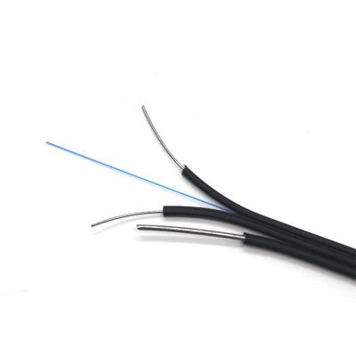 China Self Support Structure FTTH Flat Drop Cable G652D G657A Steel Fiber Optic Wire for sale