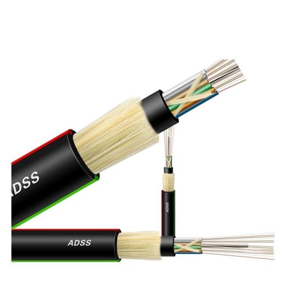 Quality PE Outer Sheath G652D ADSS Fiber Optic Cable Self Supporting 24 Core Singlemode for sale