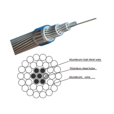 China Double Layer Stranded OPGW Fiber Cable Outdoor Aerial 60 Core OEM Logo for sale