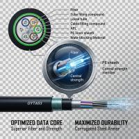 Quality Waterproof GYTY53 Armoured Fiber Optic Cable 2-144 Core Single Mode OEM Color for sale