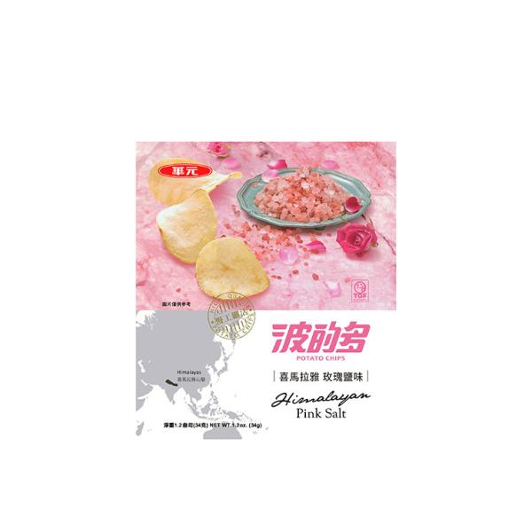 Quality Enhance your wholesale assortment Potato Chips- Rose Salt 34g /10 Bags- Asian for sale