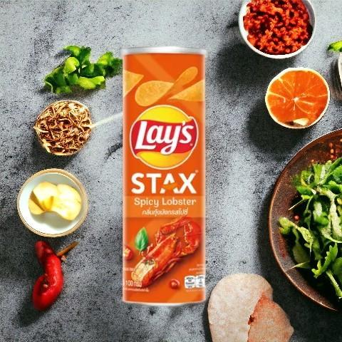 Quality Bulk Savings: Lay's Stax Spicy Lobster 100g x 16 Packs - A Top-Selling Flavor for sale