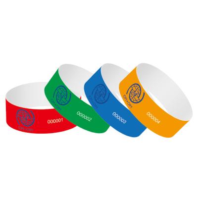 China Tyvek Material Paper Event Wristbands With Logo Print Tear Resistant for sale