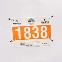 China Rectangular Tyvek Race Bib Numbers Screen Printed Durable for sale
