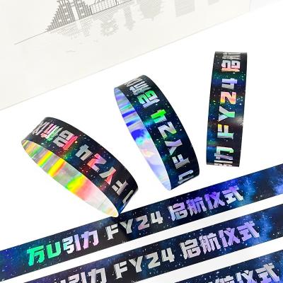 China Custom Fashionable Glitter Party Wristbands Smoothable Soft Skin-Friendly Shiny Laser Bracelet Writsband for sale