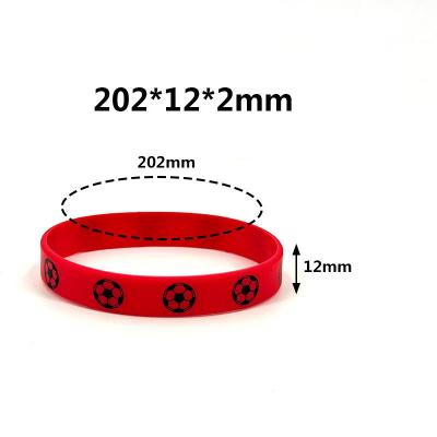 China Embossed Silicone Bracelets Custom Soccer Ball Game Souvenir Gift Wrist Bands in Various Colors for sale