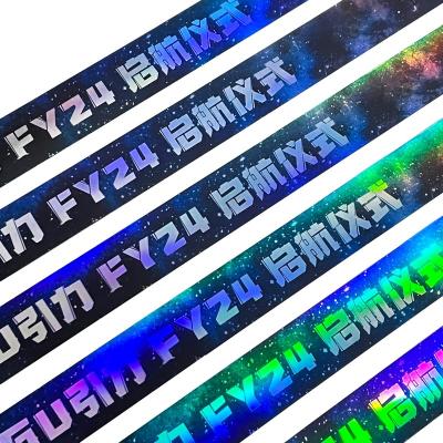 China Event Custom Concert Music Festival Neon Rainbow Shiny Laser Promotional Paper Wristband for sale