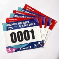 China Rectangular Race Bib Numbers 0.5mm Thickness Personalized with Screen Printing for sale