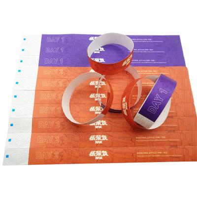 中国 工場 防水 汗 耐 Tyvek デュポント 手首 イベント用 バーコード 色々 紙 イベント ブレスレット 販売のため