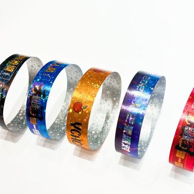 China Adjustable Laser Paper Wristband for Party/Events/Festival/Concert Customized Design for sale