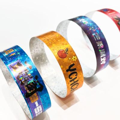 China Adjustable Laser Paper Wristband for Party/Events/Festival/Concert Customized Design for sale