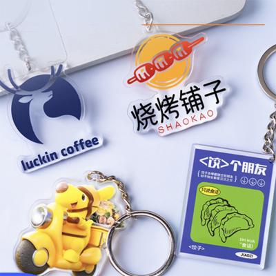 China Durable Transparent Acrylic Keychain with Silk Screen Printing for Business Promotion for sale
