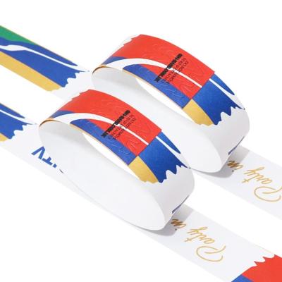 China Chinese Manufacturer Serial Numbered Tyvek Material Wristband Waterproof Full Color Printing With Your Custom Logo for sale