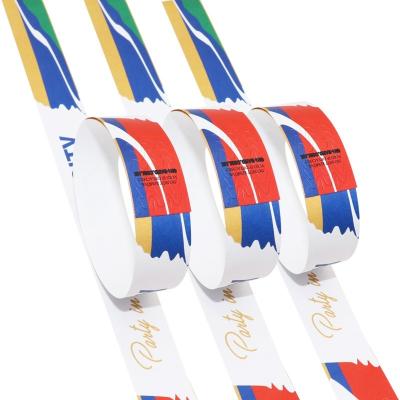 China Chinese Manufacturer Serial Numbered Tyvek Material Wristband Waterproof Full Color Printing With Your Custom Logo for sale