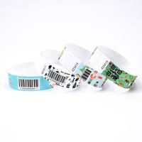 China Sequential Numbering Barcoding Tyvek Paper Bracelets for Identification and Access Control for sale