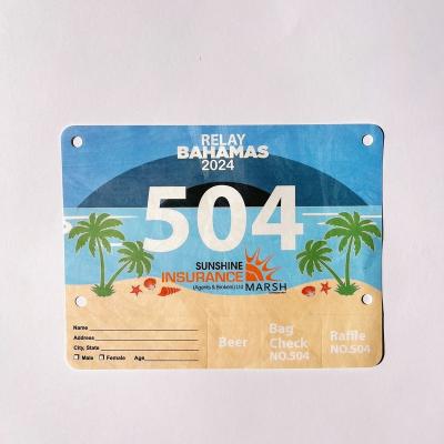 China High Tear Resistance Printable Race Runner Chip Racing Bib Numbers for Marathon Event for sale