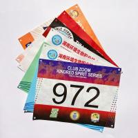 China Screen Printing Customized Race Bib Numbers in Tyvek Material with High Visibility for sale