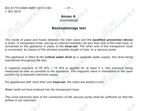 Anti-siphon Testing Machine for Hose-Sets IEC61770