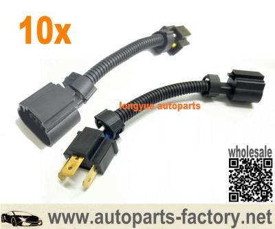 China longyue 10pcs 9003 H4 Male to H13 9008 Female Socket Converter Pigtail Harness Adapter JEEP GM 6