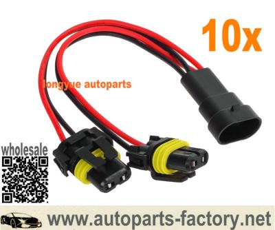 China longyue 10pcs 9006 HB4 High/low Beam headlight Wires harness Extension Socket Adapter Plug 5