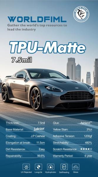 Quality 190 Micron 7.5mil High Gloss Matte TPU PPF Car Film Strong Stretch Paint Protection Film for sale