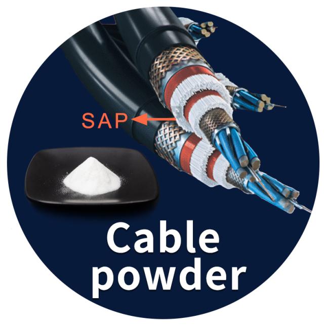 Cable-grade water blocking polymer powder
