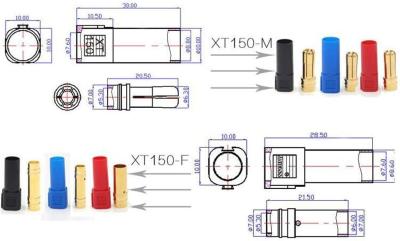 Cina Bene durevole maschio femminile della pallottola dell'oro delle connessioni della batteria 6mm della banana XT150 in vendita