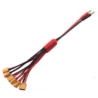 China XT60 mannelijke RC-Laderskabel 4mm Banaanstop aan 6X-Siliconemateriaal Te koop