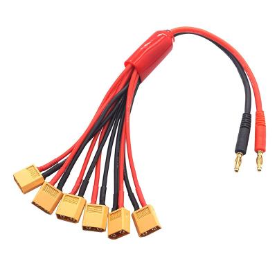 China XT60 mannelijke RC-Laderskabel 4mm Banaanstop aan 6X-Siliconemateriaal Te koop