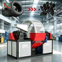 Quality Dual Shaft Rubber Tire Shredder Machine for Waste Tyre Recycling for sale