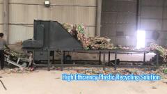 PET bottle crushing, cleaning and drying production line