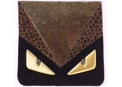 China Square Embroidered Blazer Badges Gold / Brown Embroidered Cycling Patches for sale