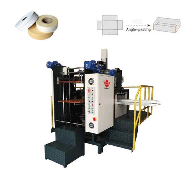 Automatic Rigid Box Corner Pasting Machine Suction Board Type Feeding Grey Board