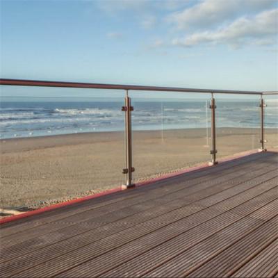 China Staircase Steel Round Baluster Glass Railing for sale