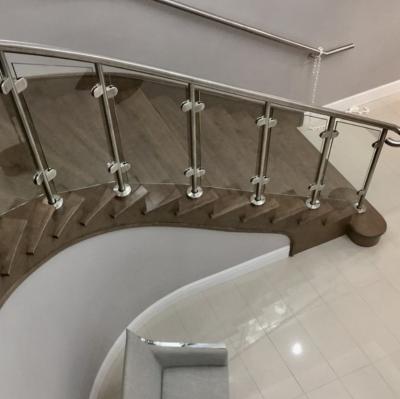 China High Quality Staircase Steel Round Baluster Glass Railing for sale