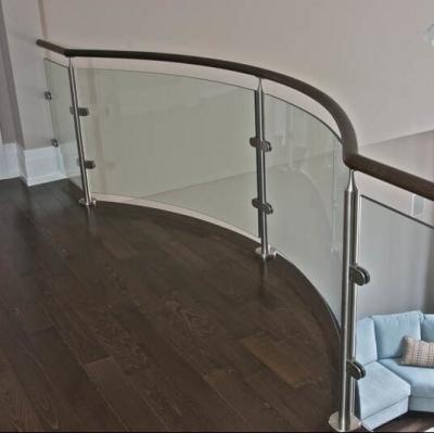 China Modern Staircase Steel Round Baluster Glass Railing with low price for sale