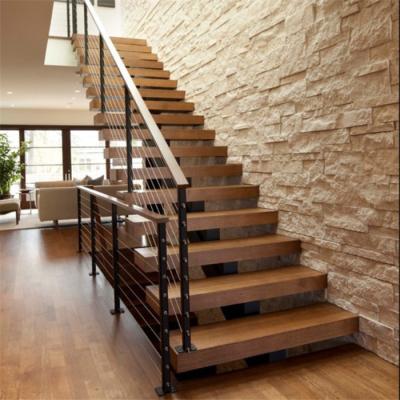 China Customized Straight Mono Stringer Staircase for sale