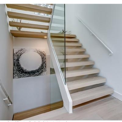 China Stainless Steel Central Beam Straight Staircase for sale