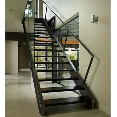 China Modern Design double stringers non-slip wood tread stairs for sale