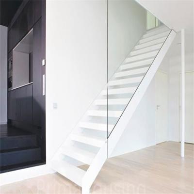 China Popular Double Steel Stringers Non-slip Wood Tread Stairs for sale