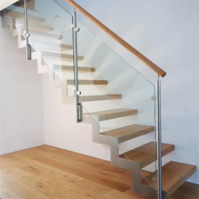 China Popular Style Double U Channel Stringer Modern Straight Staircase for sale